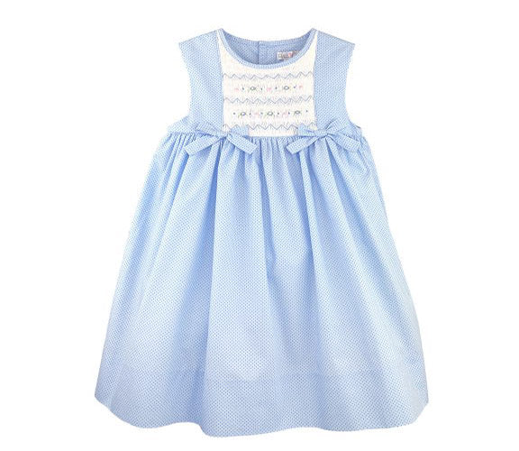 Petit Ami Baby Girls Blue Polka Dot Smocked Dress 12 18 24 Months – Classic Baby Boutique
